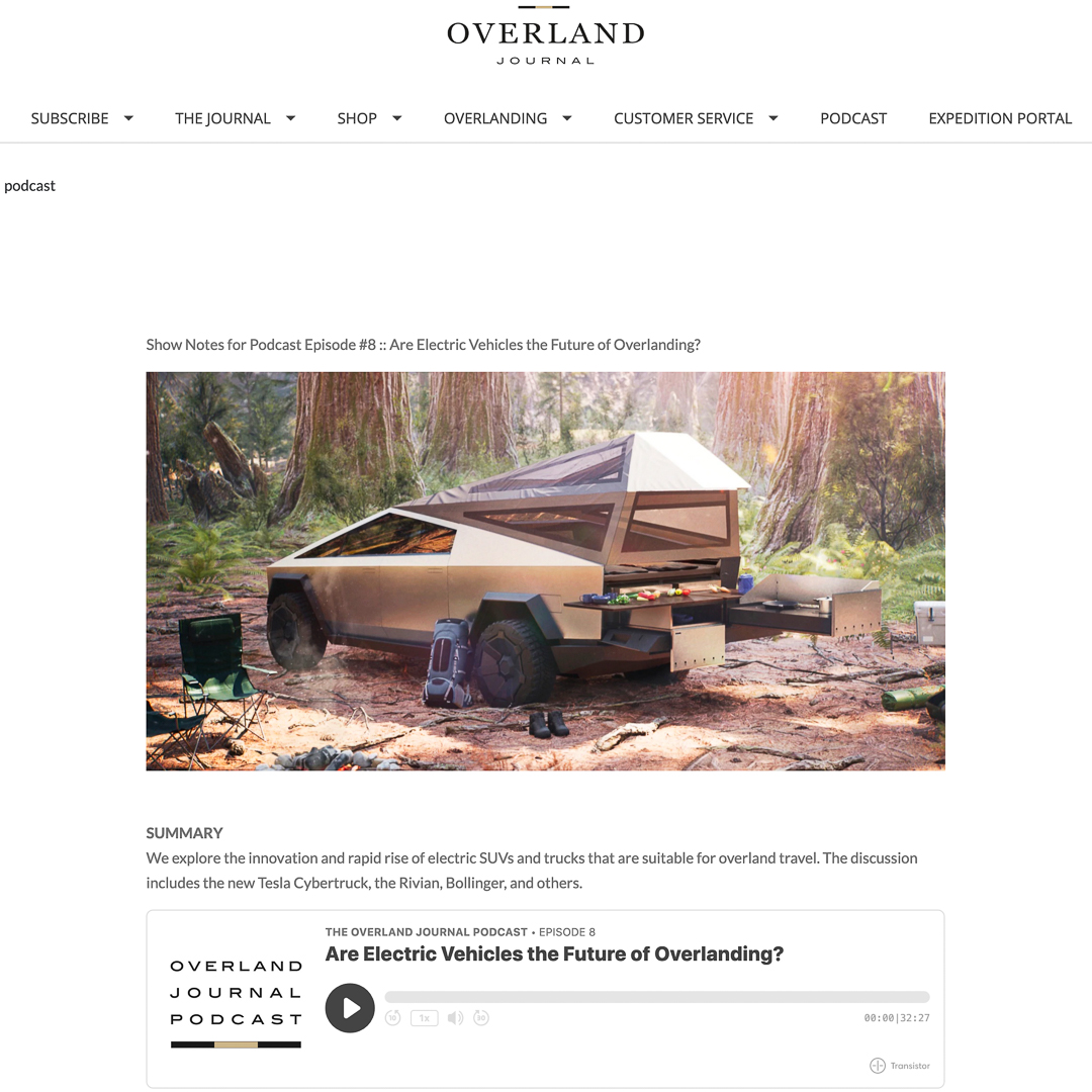 Collection of Links – EV Overlanding